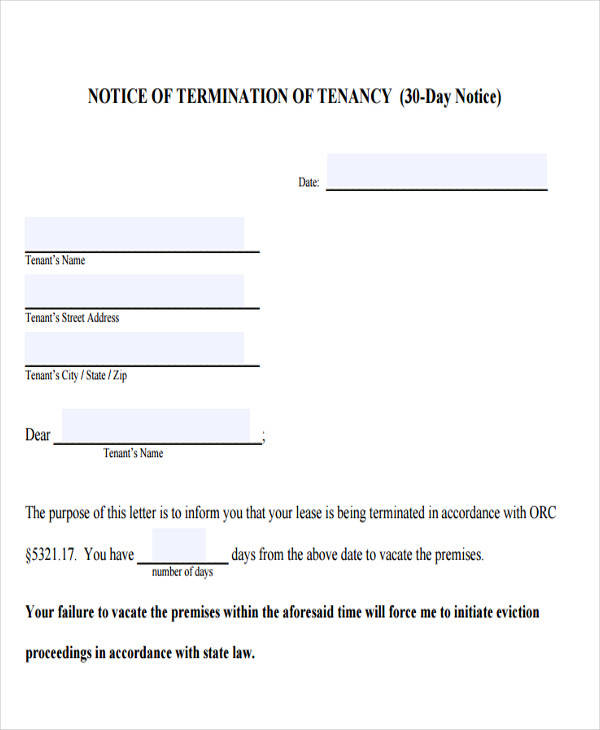 30 Day Eviction Notice Fill Out And Sign Printable Pdf Template Free 