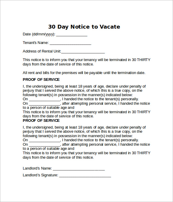 60 Day Notice To Vacate Template Template Business