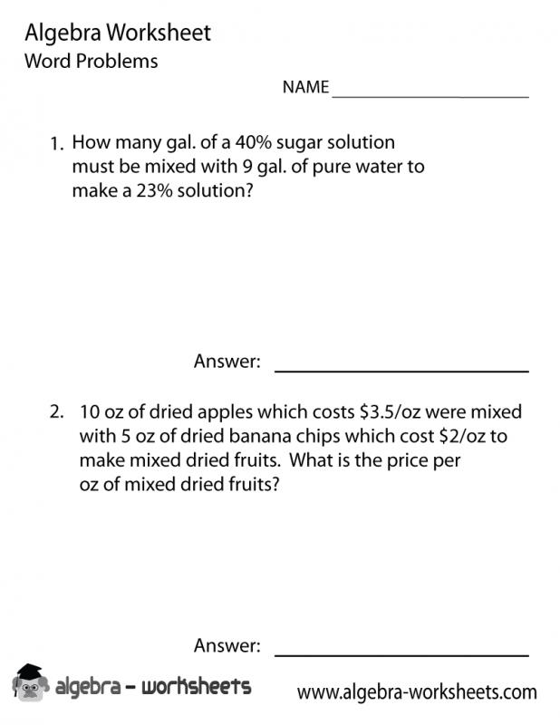 7th Grade Algebra Problems Template Business