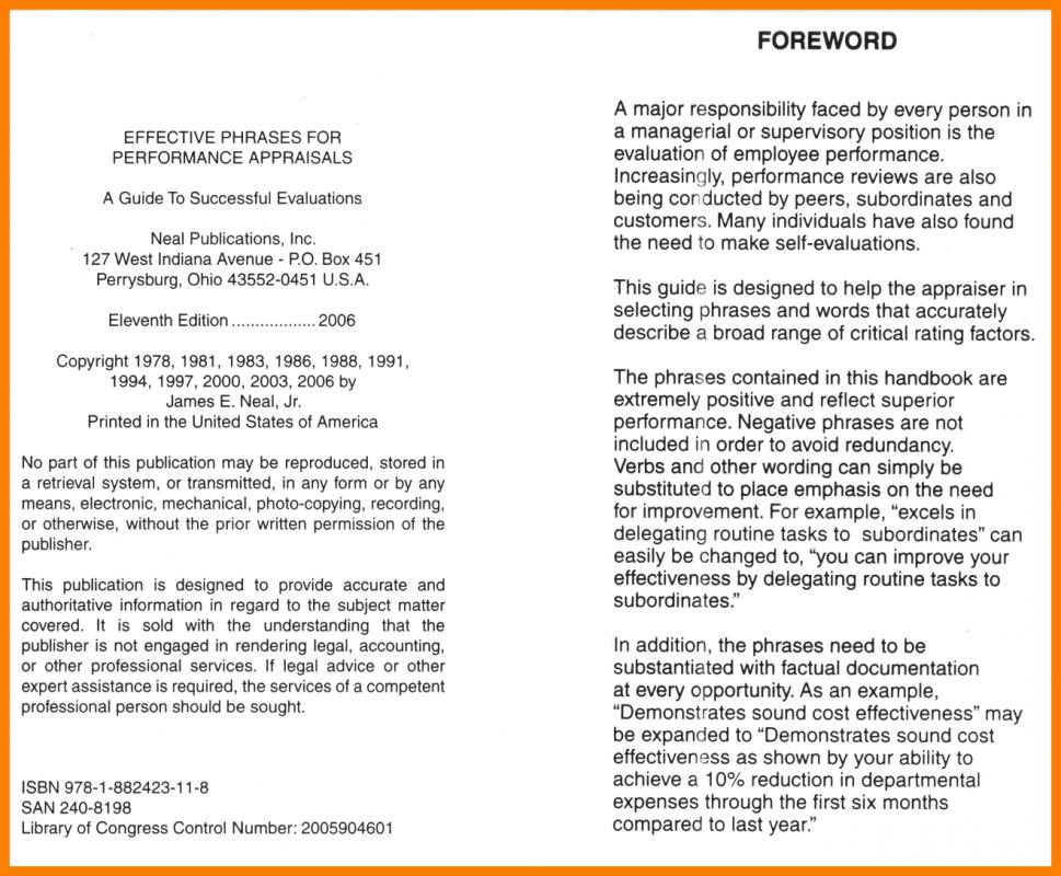 Annual Performance Review Employee Self Evaluation Examples Template Business