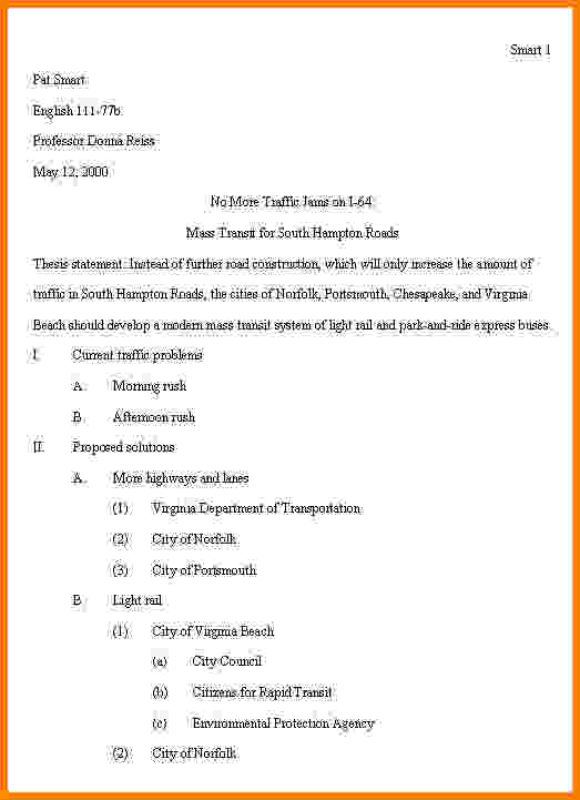 Apa Outline Template Template Business