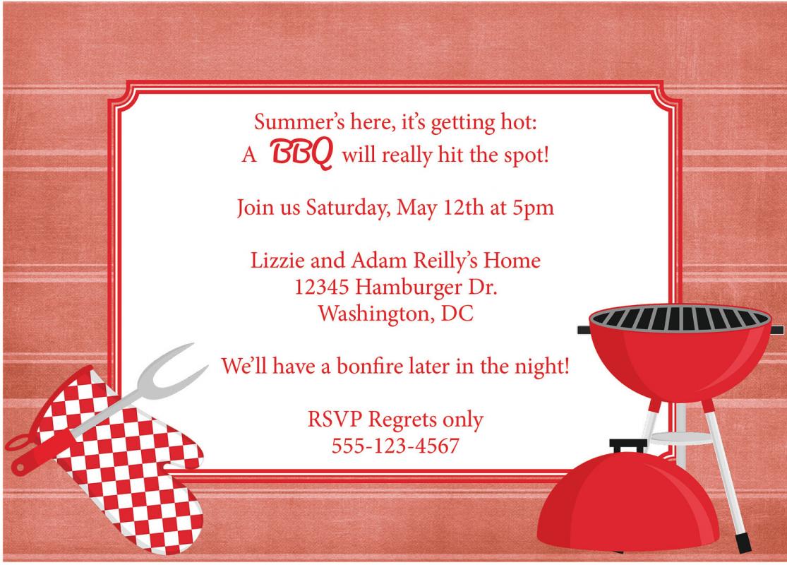 Barbeque Invitations Templates Template Business