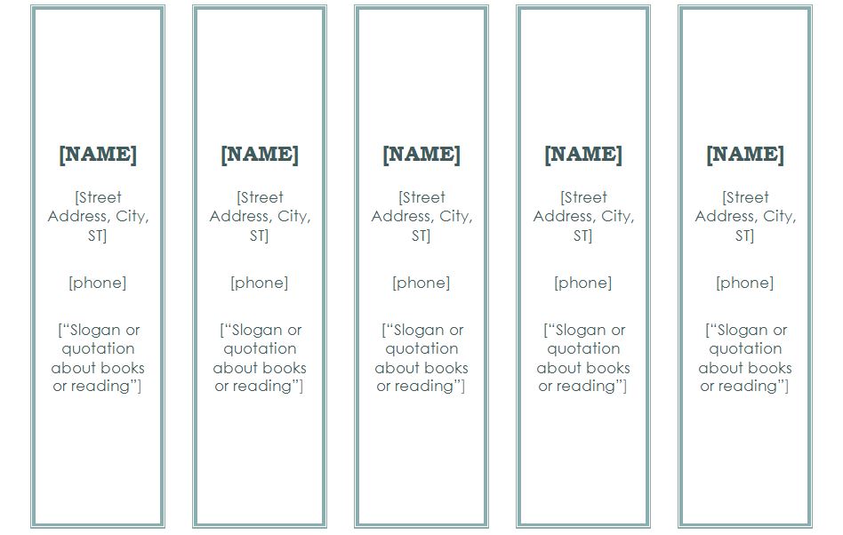 Bookmark Template Publisher Template Business