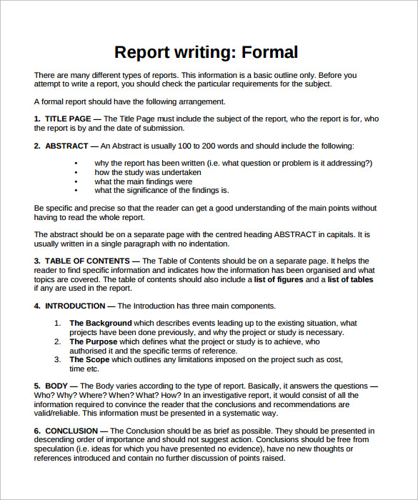 Business Report Example Template Business