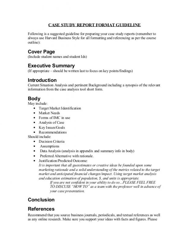 Case Study Format Template Business