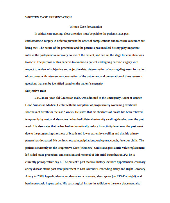 Case Study Format Template Business