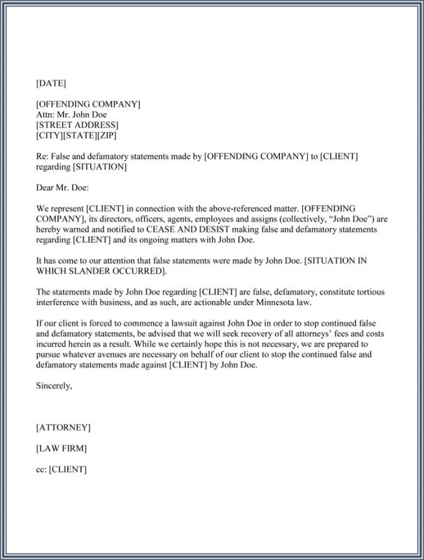 Cease And Desist Harassment Template Business