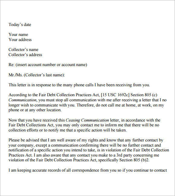 Cease And Desist Letter Harassment Template Business