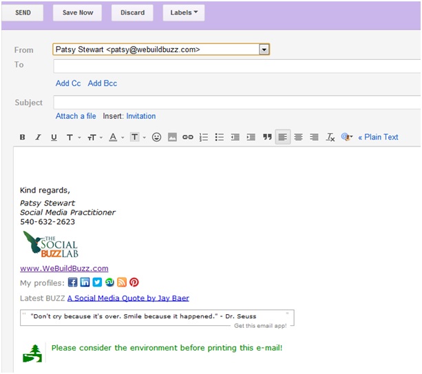 College Student Email Signature Template Business