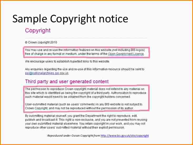Copyright Notice Format Template Business Copyright Notice Format Template Business