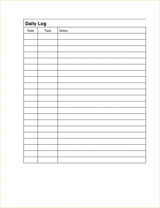 Daily Work Log Template Template Business