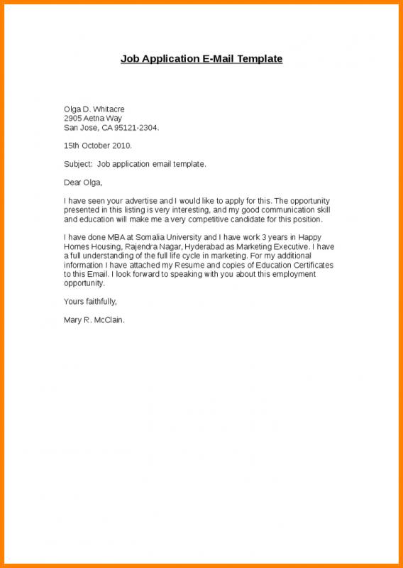 Email Subject For Job Application Letter Letterlazd