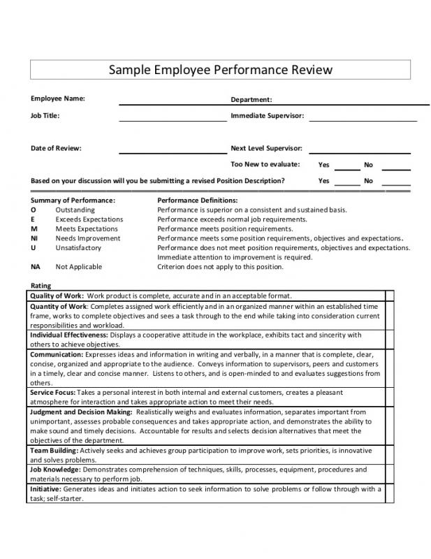 Employee Comments On Performance Review What To Write Template Business