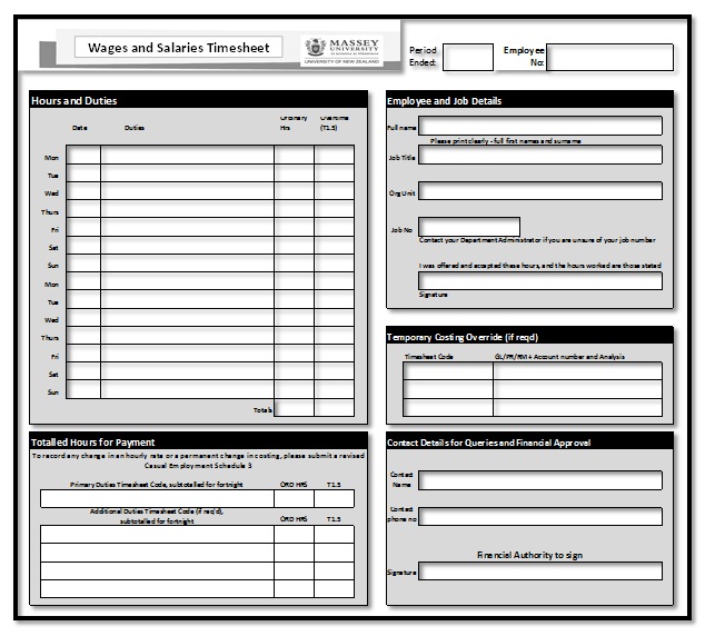 Employee Timesheet Template Template Business