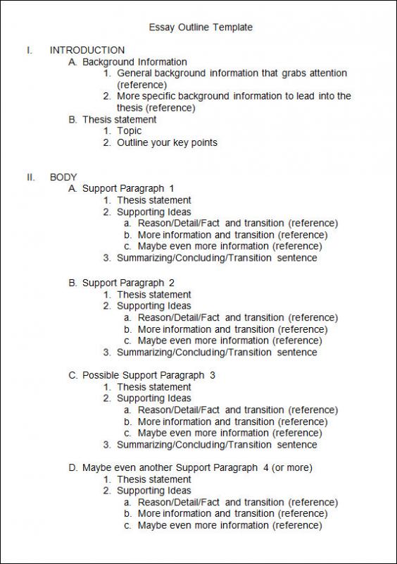 Essay Outline Example Template Business