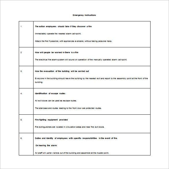 Evacuation Plan Template Template Business