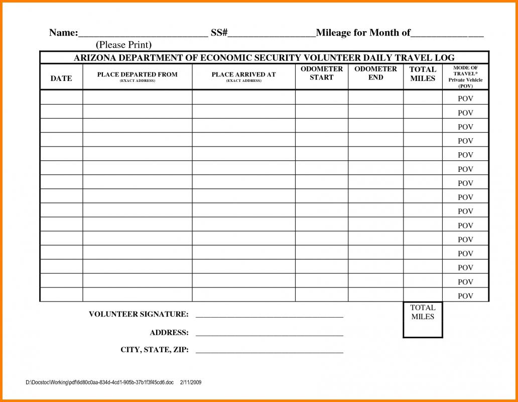Excel Mileage Log Template Business Excel Mileage Log Template Business