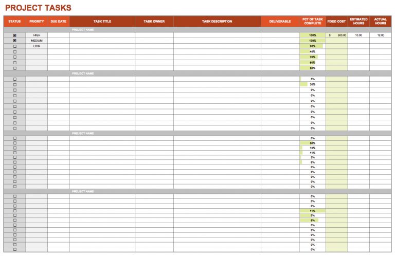 Excel Task Tracker Template | Template Business