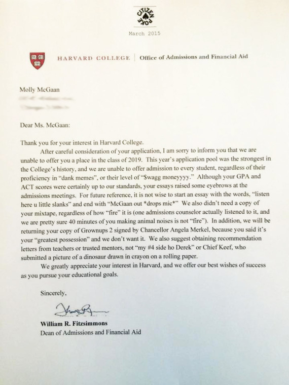 Fake College Acceptance Letter Template Business