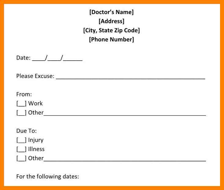 009 Template Ideas Doctor Excuse For Work Awesome Doctors 33 Fake 