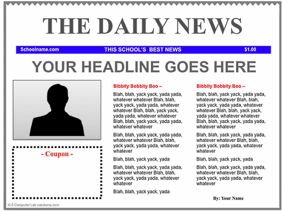 Newspaper Format Template