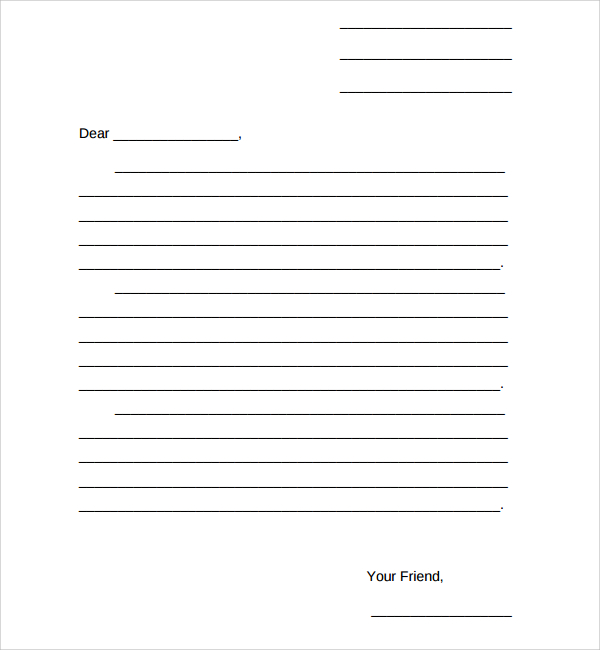Friendly Letter Greetings Template Business