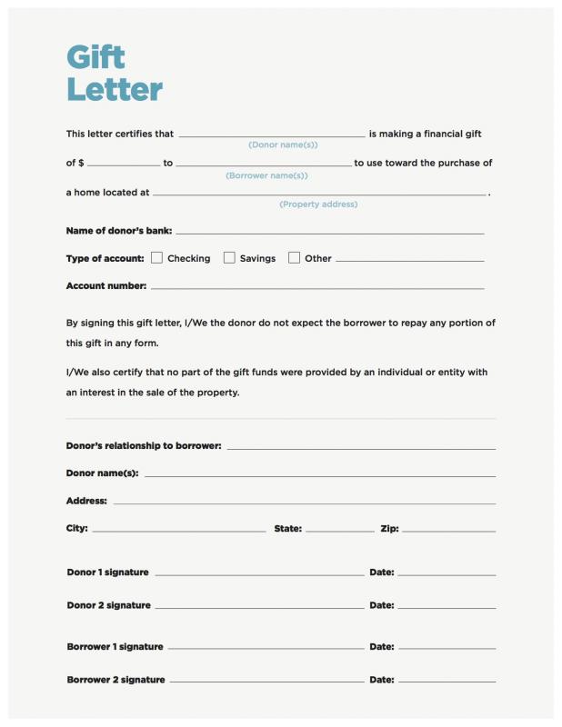 Gift Letter For Mortgage Template Business