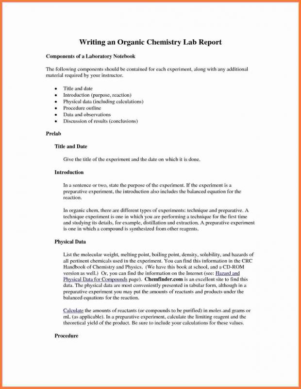 How To Write A Chemistry Lab Report Template Business