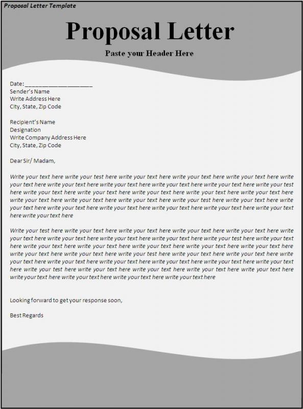 How To Write A Proposal Letter Template Business