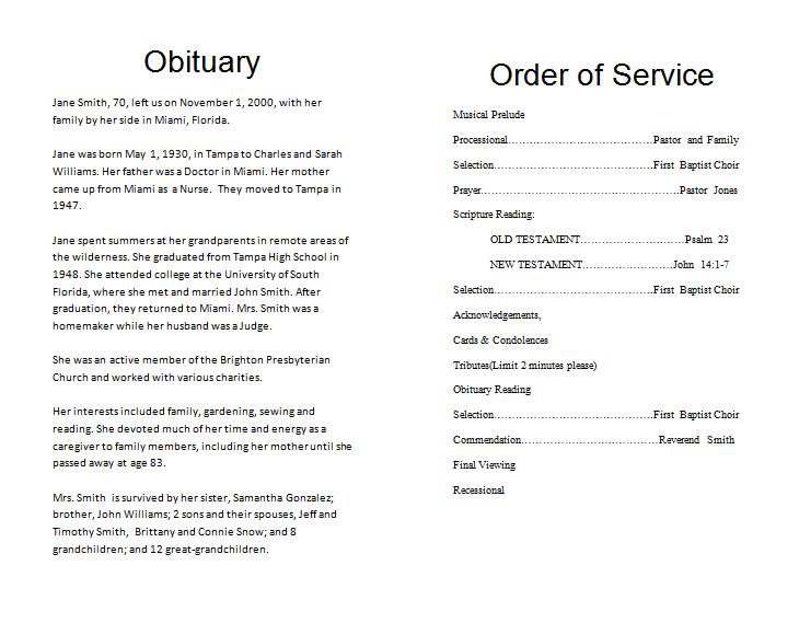 How To Write An Obituary Sample Template Business