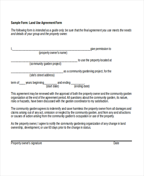 Land Contract Agreement Template Business