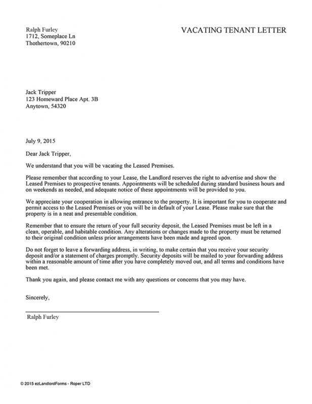 Landlord Notice To Vacate Template Business