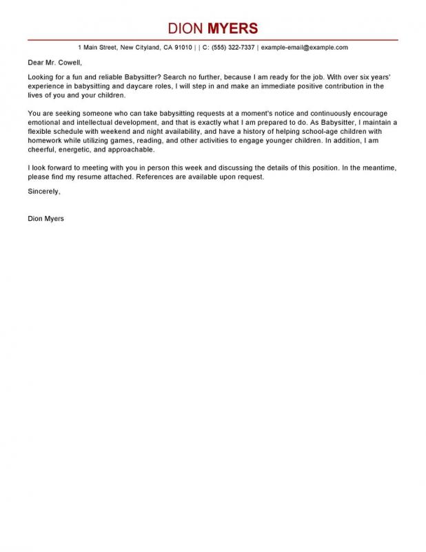 Letter Of Recommendation For Babysitter Template Business