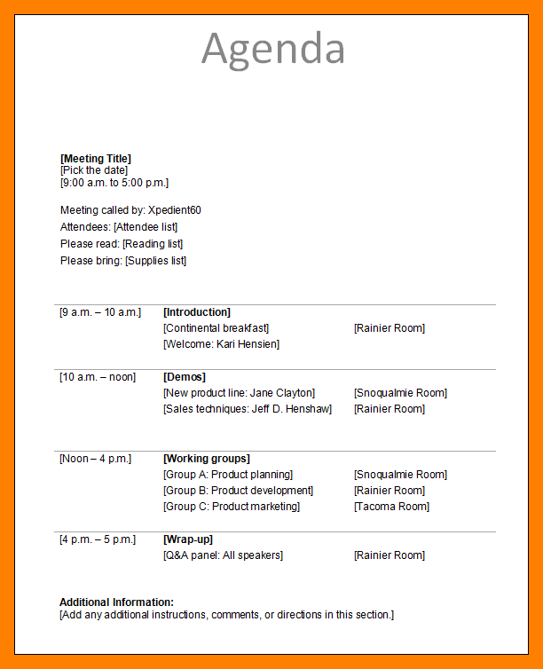 How To Write A Meeting Agenda Template Howtowiki Gambaran