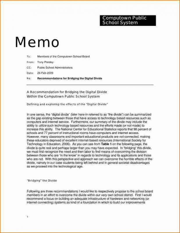 Memo Of Understanding Examples Template Business