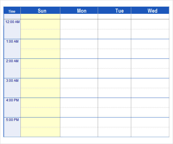 Monthly Schedule Template Excel Template Business