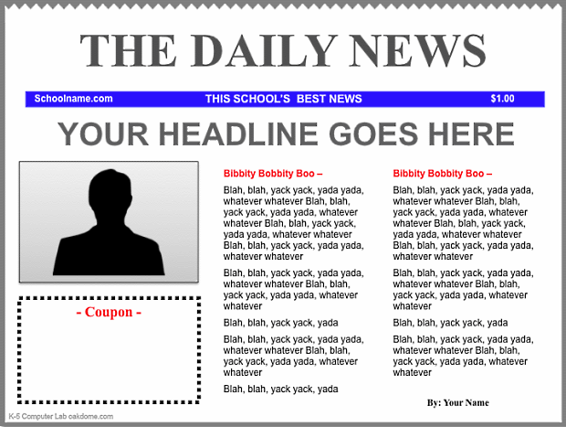 Newspaper Article Template Template Business