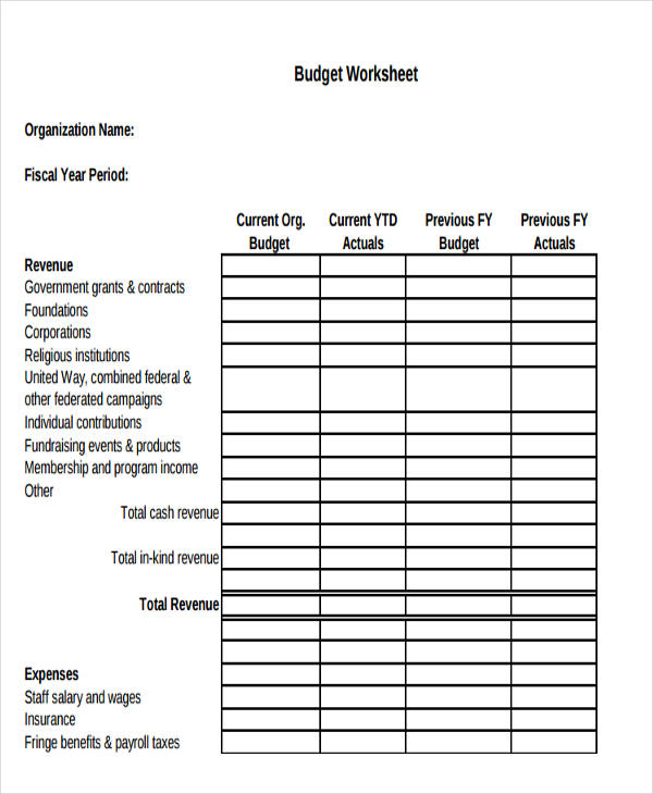 Non Profit Budget Template Template Business