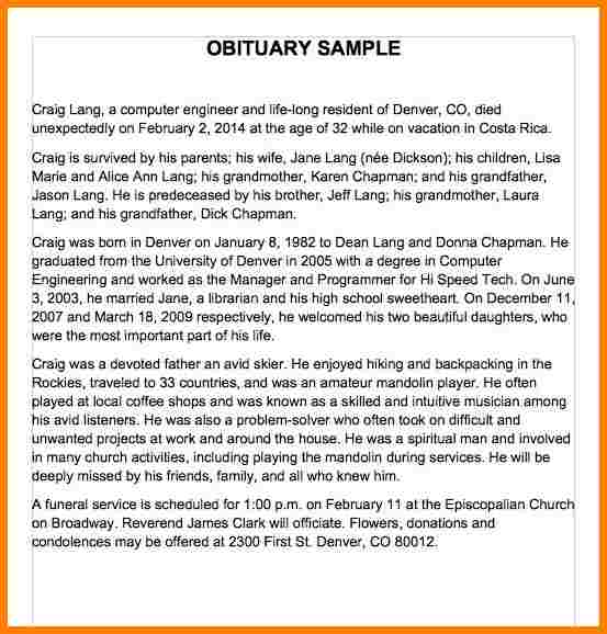 Obituary Template Mother Template Business Obituary Template Mother Template Business