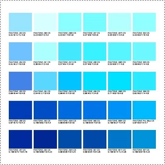 Blue Pantone Color Chart PDF