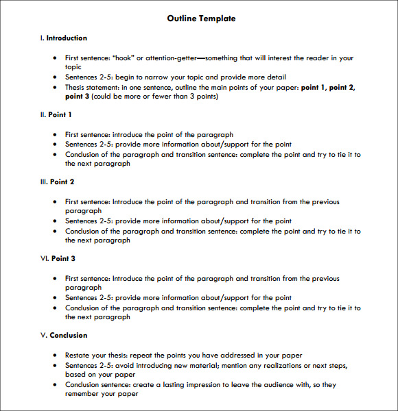 Persuasive Speech Outlines Template Business