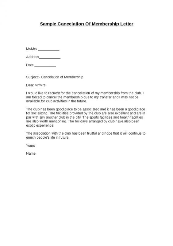 Planet Fitness Cancellation Form Pdf Template Business