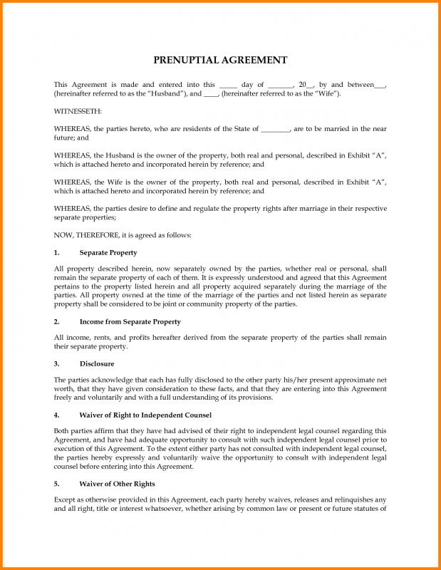 Florida Prenuptial Agreement Free Printable Form Printable Forms Free 