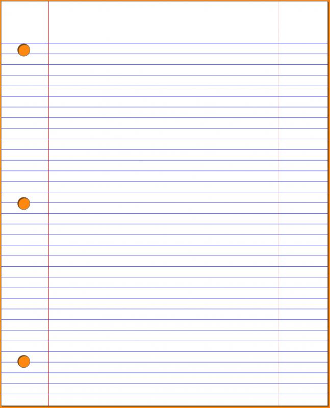 Printable College Ruled Paper Template Business
