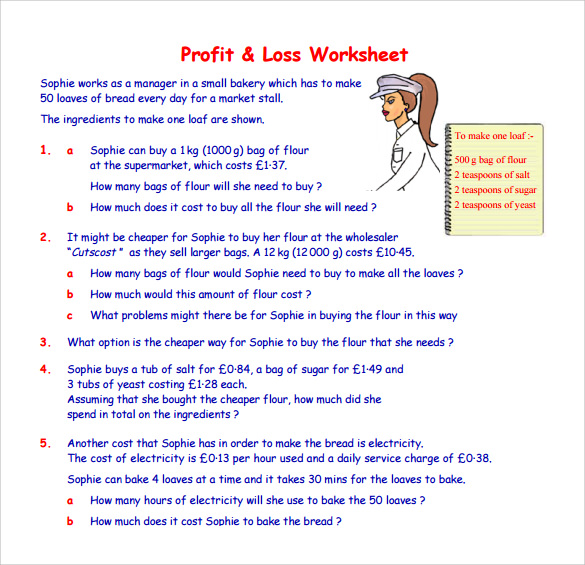 Profit And Loss Statement For Self Employed Template Business