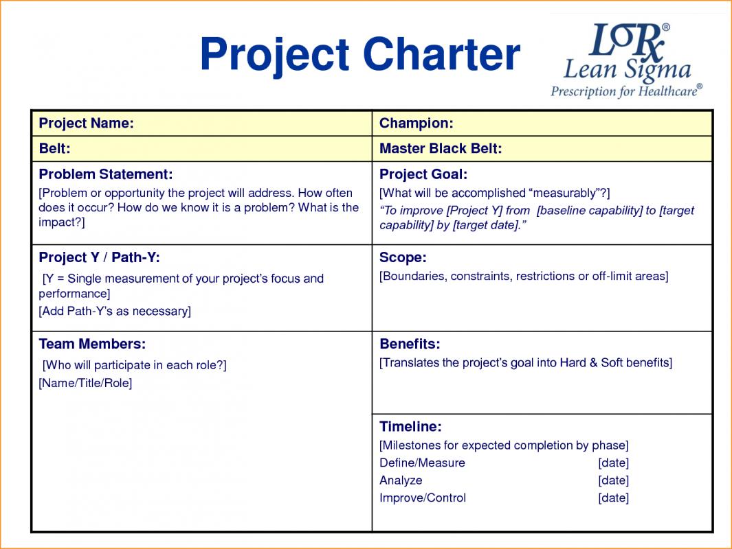 Project Charter Example Template Business
