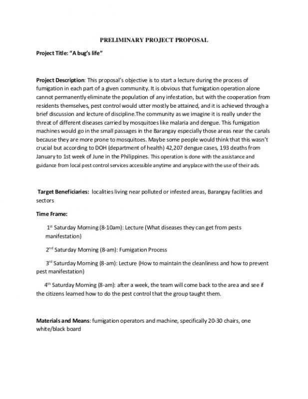 Project Proposal Example Template Business