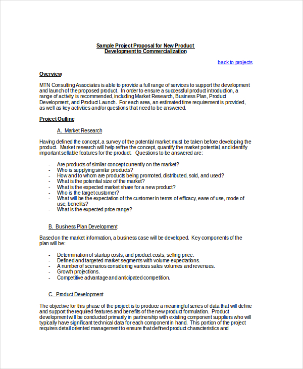 Project Proposal Outline Template Business