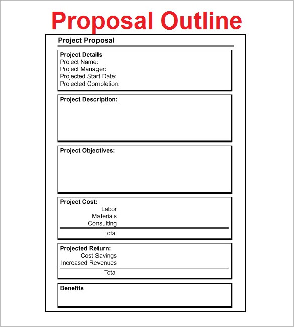 Project Proposal Outline Template Business