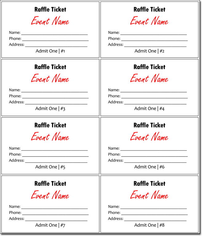 Sample 40 Free Editable Raffle Movie Ticket Templates Free Printable 